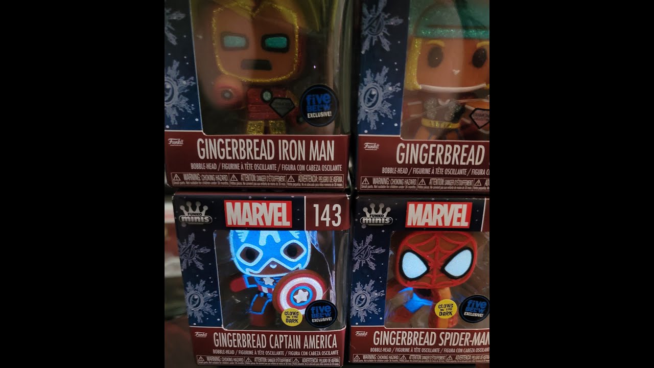 New Funko Marvel Mini GingerBread Pops - GITD and DIAMON - YouTube