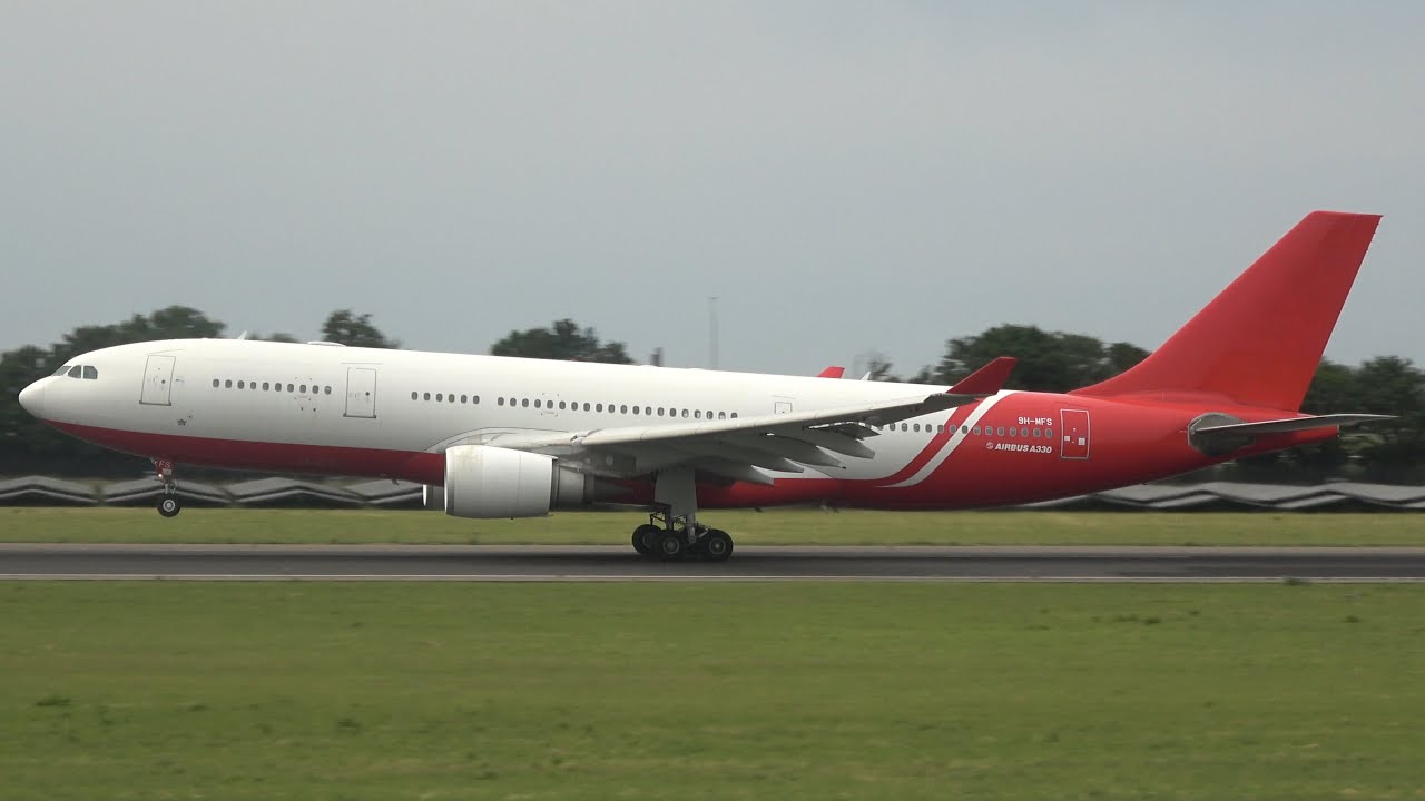 HiFly Malta Airbus A330-200 Landing & Take Off Rotterdam Airport - YouTube