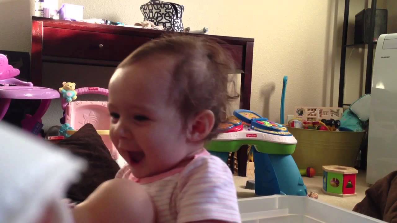 Abby playing picaboo with baby - YouTube