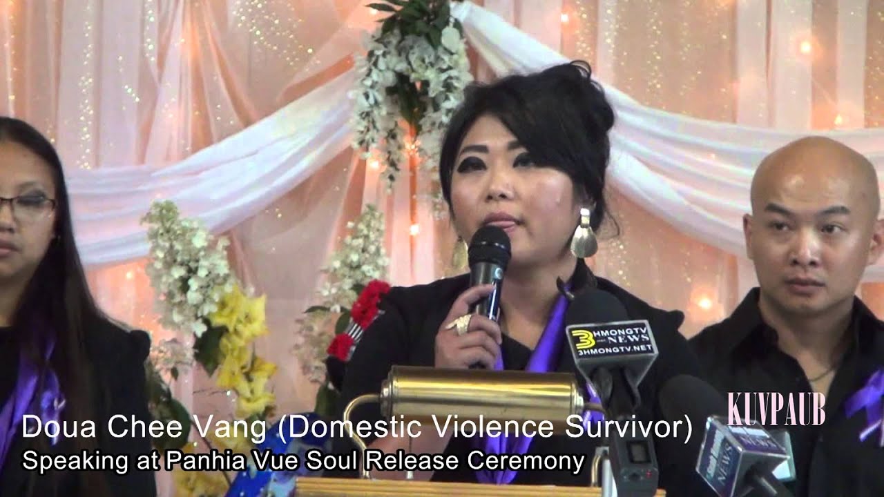 Doua Chee Vang, Domestic Violence Survivor, speaks at Panhia Vue Soul ...