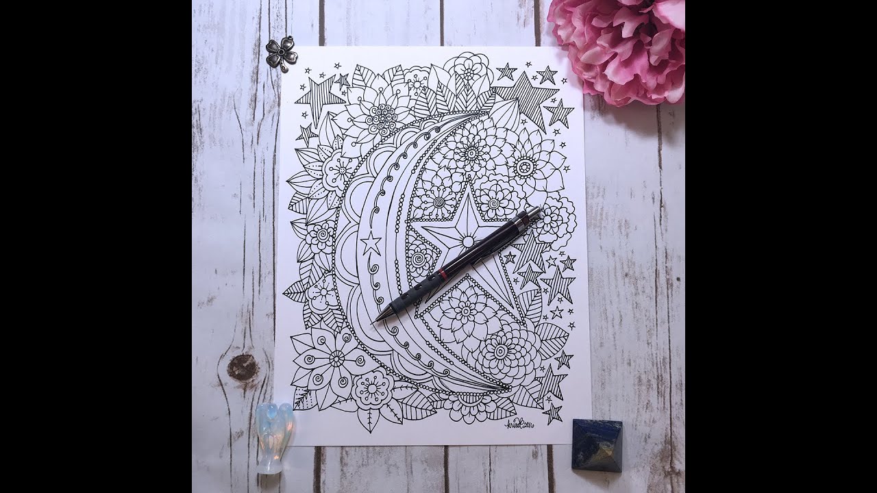 speed drawing celestial doodle - YouTube