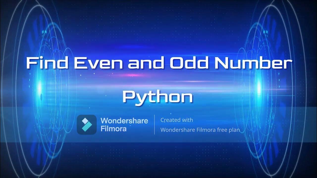 Find Even Odd Number Using Python Youtube