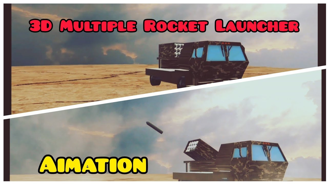 3D Multiple Rocket Launcher Animation.#3danimation #modeling #3dprisma ...