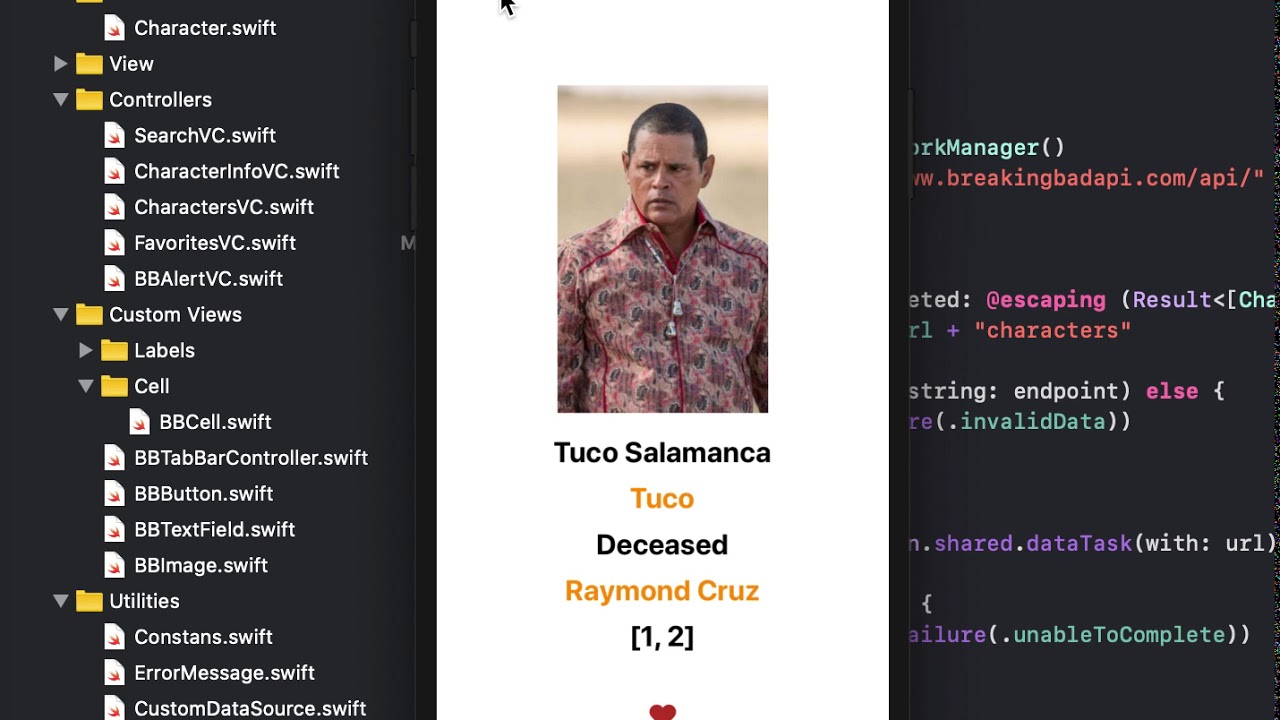 Breaking Bad Api Swift App Youtube
