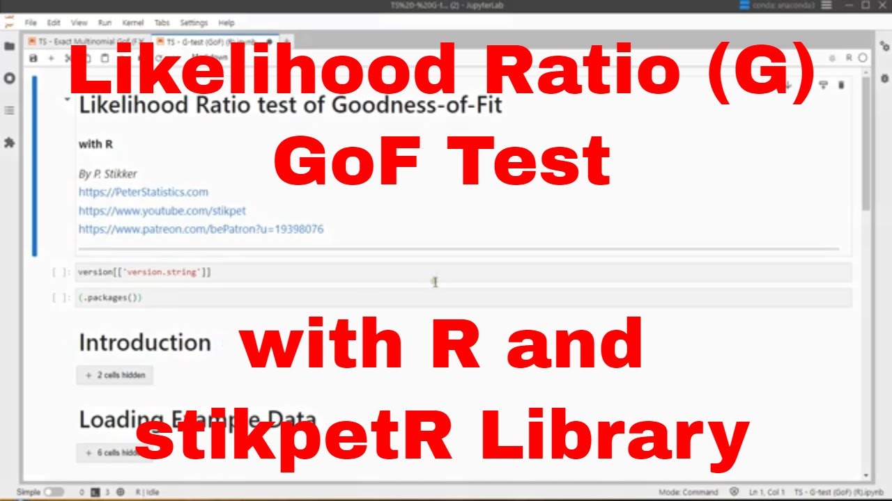 R - Likelihood Ratio (G) Test of Goodness-of-Fit with stikpetR - YouTube