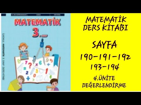 3.SINIF MATEMATİK DERS KİTABI SAYFA 190-191-192-193-194 // 4.ÜNİTE // 3.SINIF MATEMATİK EKOYAY