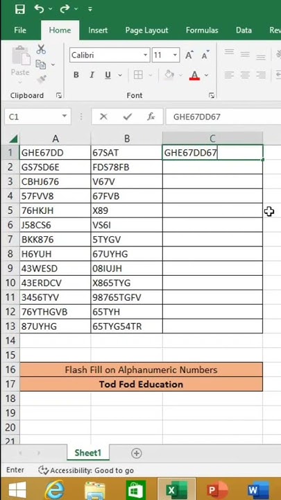 Flash Fill- Flash fill on alphanumeric numbers- Excel tips&Tricks from ‪@Akku_technical07 # ...