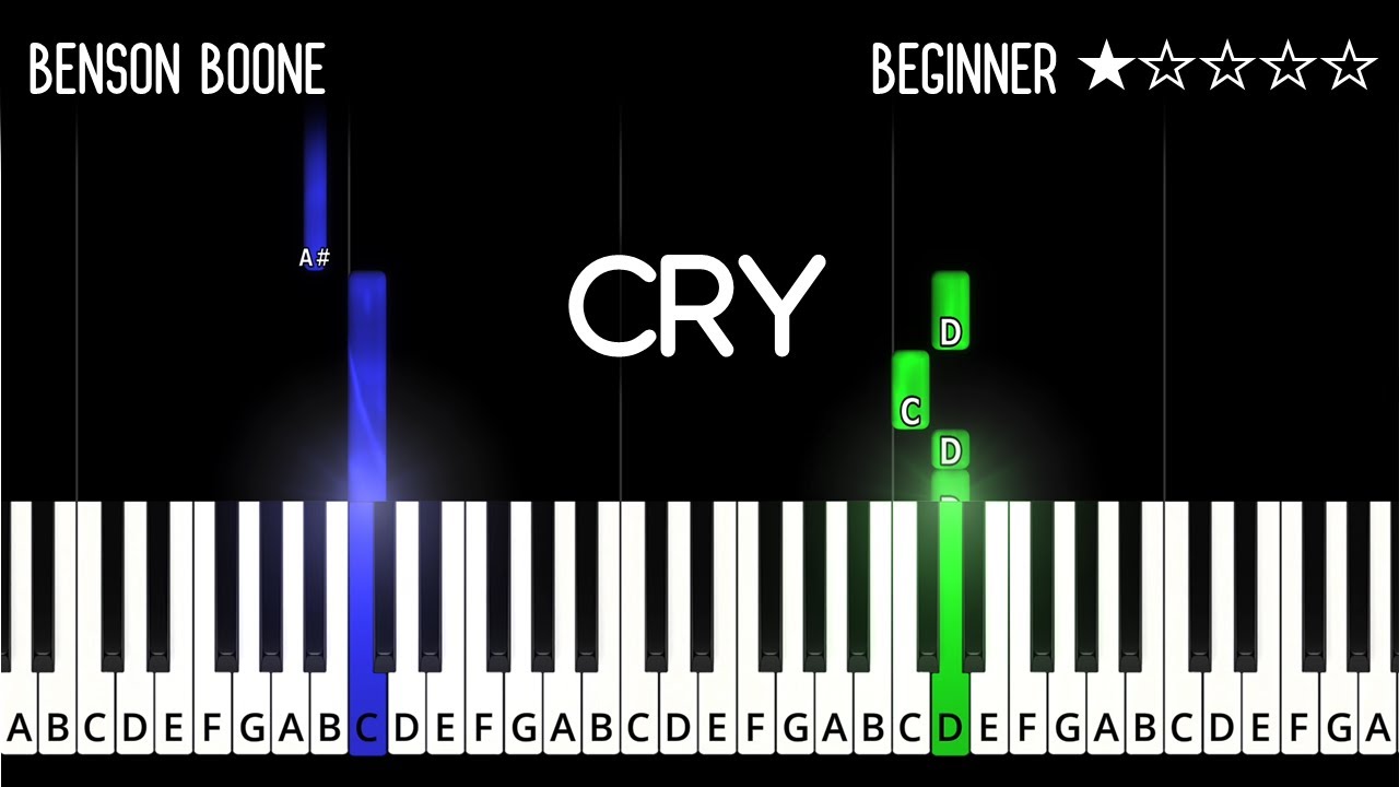 Benson Boone - Cry - EASY Piano Tutorial - YouTube