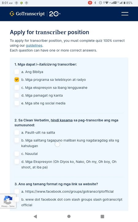 Go Transcript Filipino test answers march 24. - YouTube