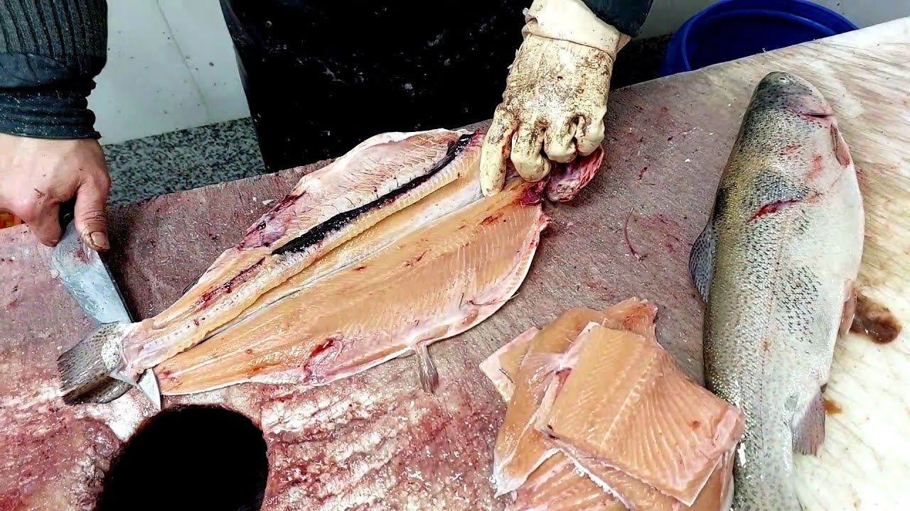 Fillet and debone 3 river trout | Cutting fish with extraordinary skill ...