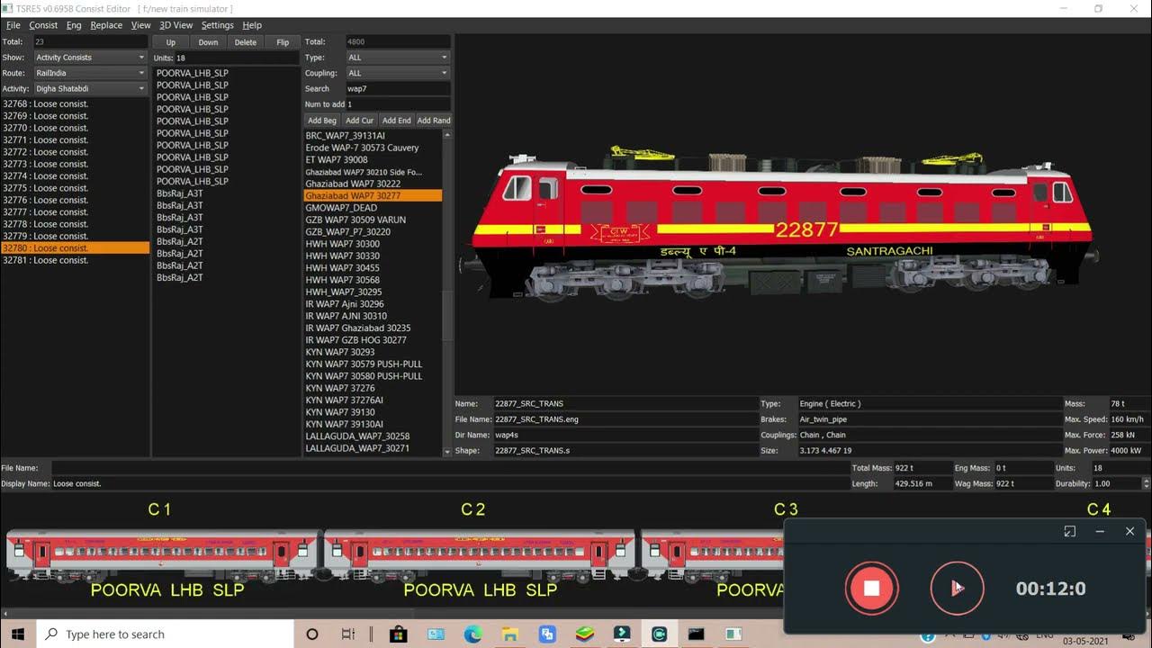 TSRE5,How to Change missing, broken consist, locos and coaches in MSTS. - YouTube
