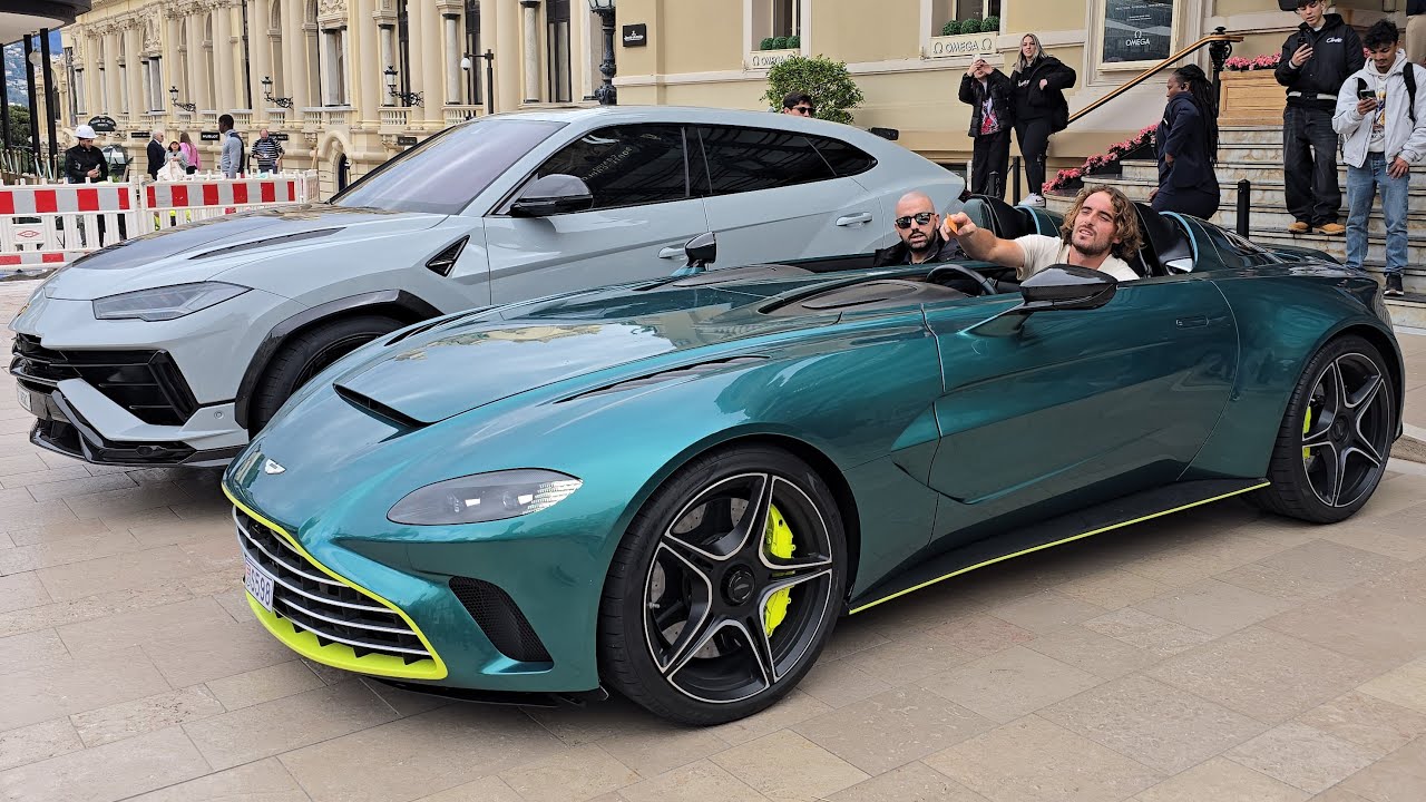 Stefanos Tsitsipas with his Aston Martin CARSPOTTING IN MONACO 2025 ...