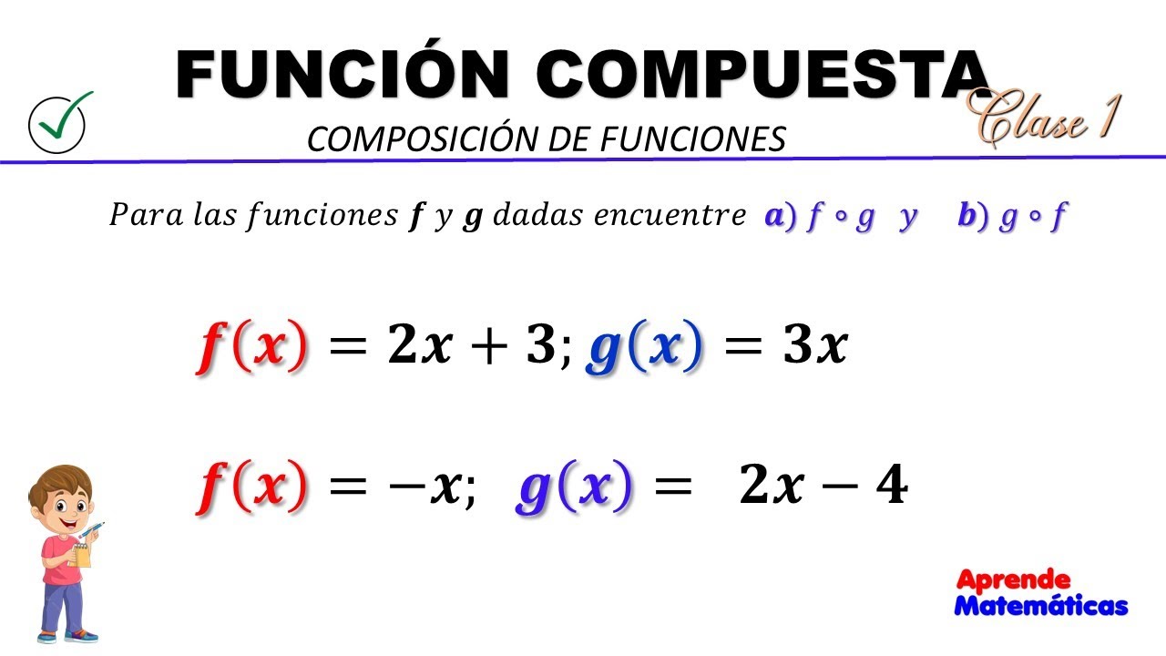 FUNCIÓN COMPUESTA O COMPOSICION DE FUNCIONES. CLASE 1. Aprende con el ...
