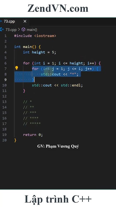Học C++ - 73 - In tam giác ký tự với chiều cao chỉ định #laptrinh #hoclaptrinh #cplusplus #cpp # ...