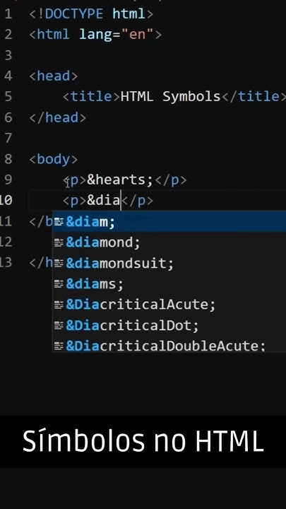 Como adicionar símbolos no HTML? - YouTube