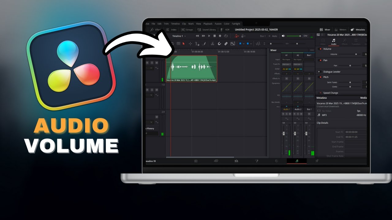 How To Gradually INCREASE Or DECREASE Audio VOLUME In Davinci Resolve ...