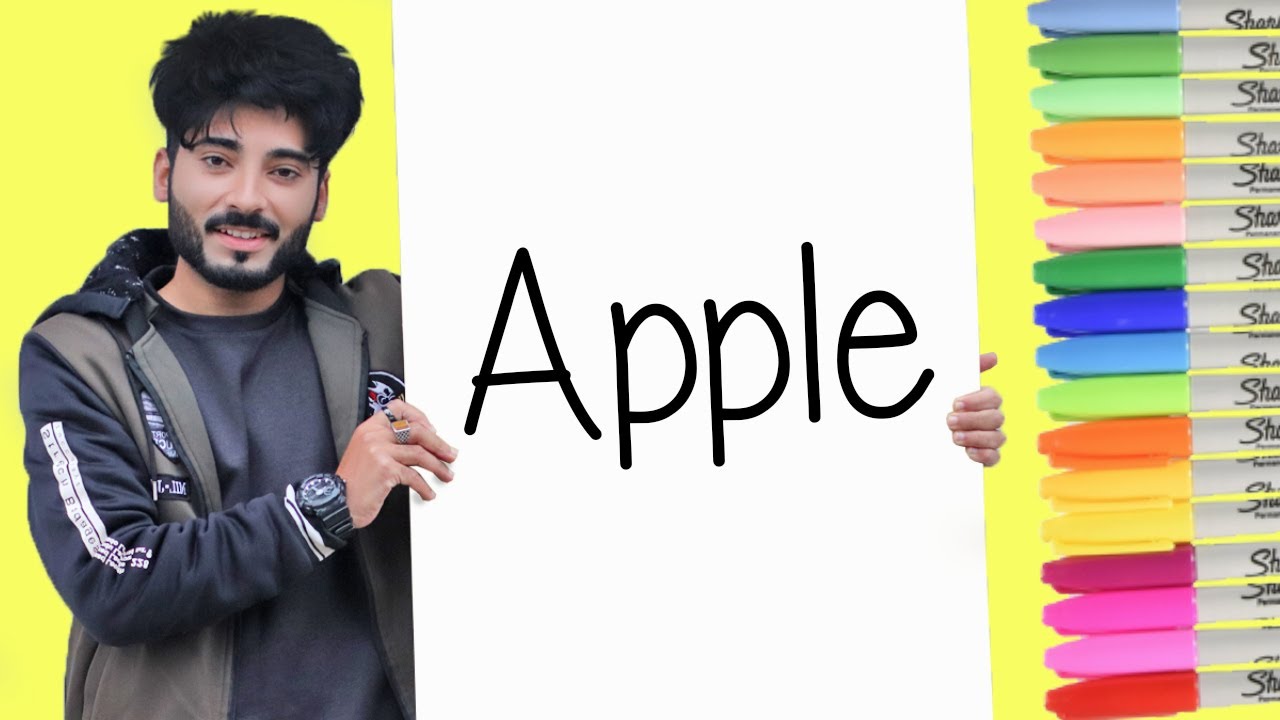How to turn words APPLE into Cartoon Step by Step - Theakashcreations ...