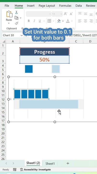 Create Single Bar Progress Chart in Excel #exceltips #exceltutorial #productivity - YouTube