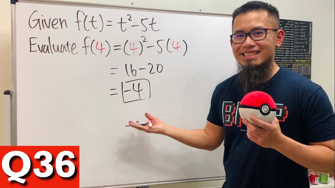 Evaluating a quadratic function - YouTube