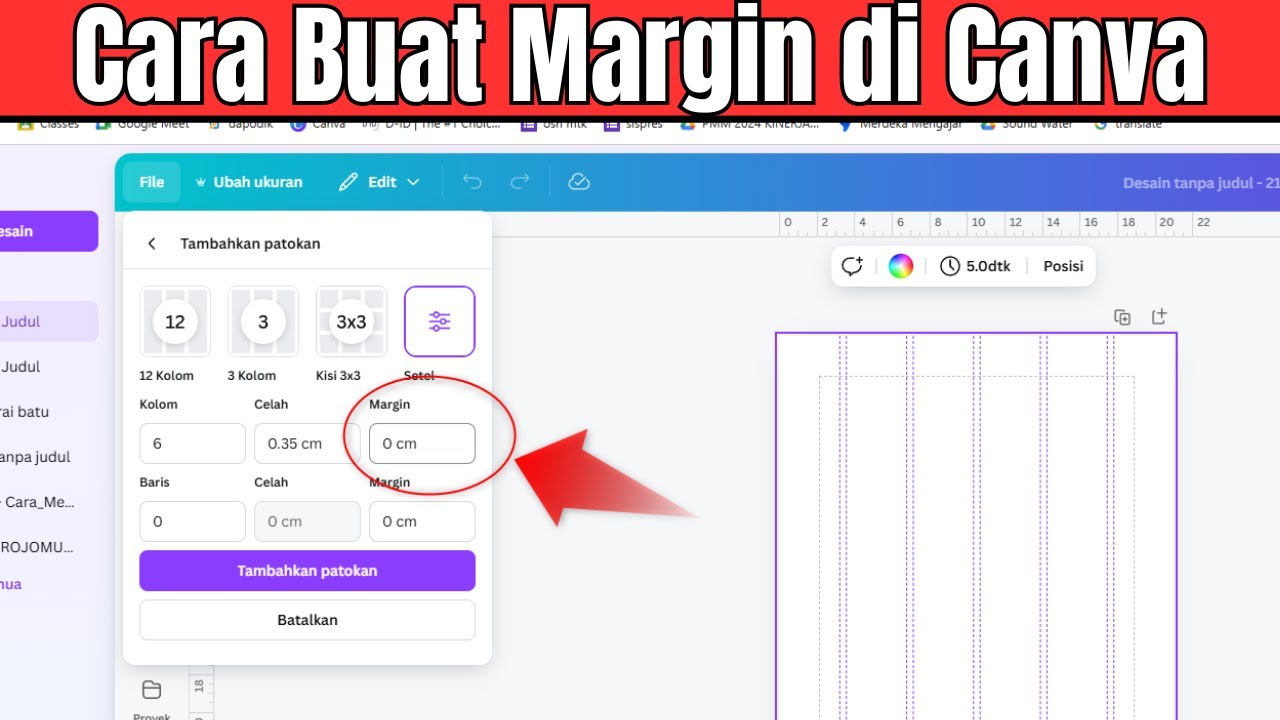 Cara Membuat atau Menambahkan Margin di Canva - YouTube