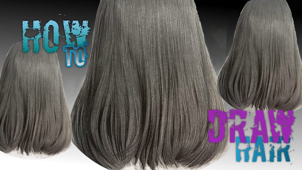 How I draw HAIRS || Drawing straight hair easy || my methods ️ - YouTube