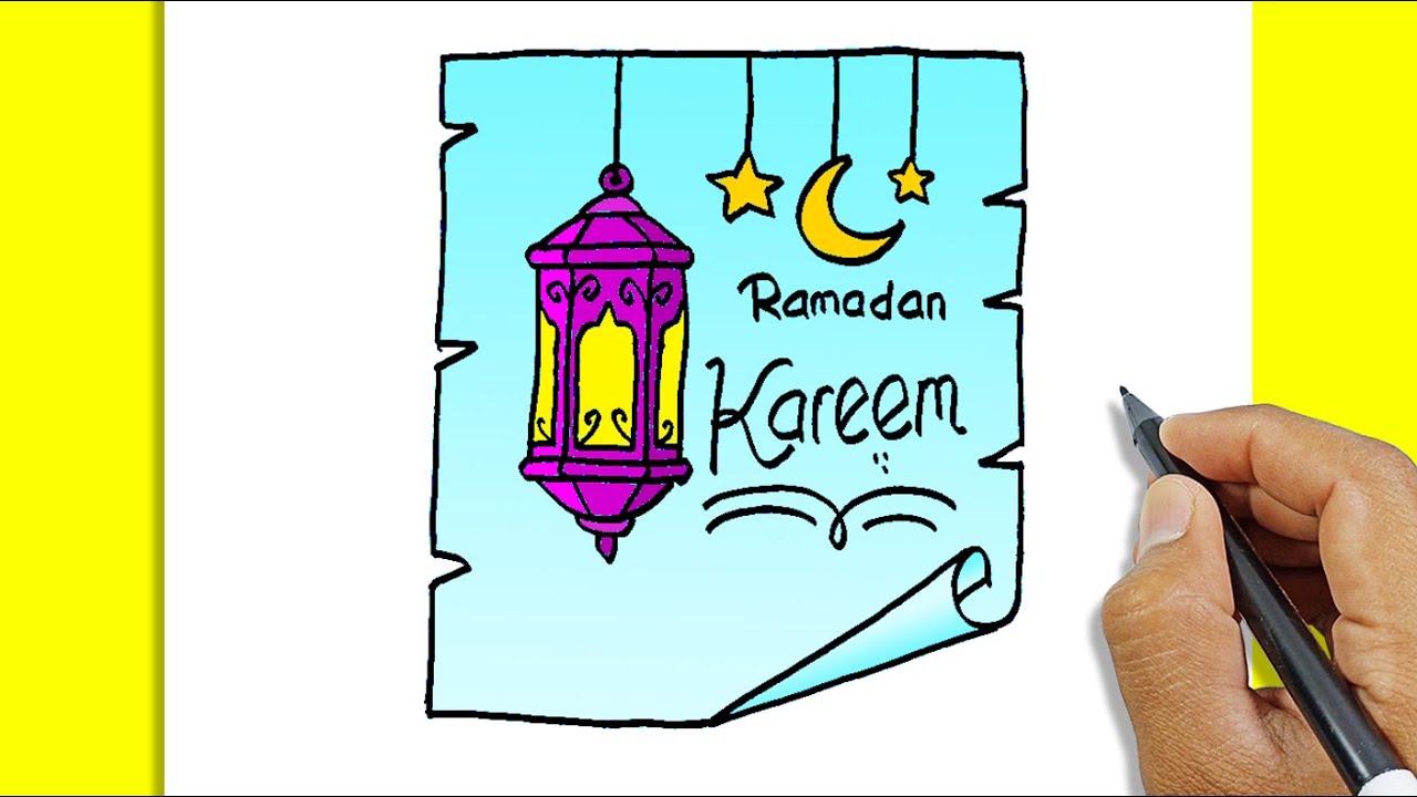 How To Draw Ramadan Card | Easy Drawing Ideas For Beginners - YouTube