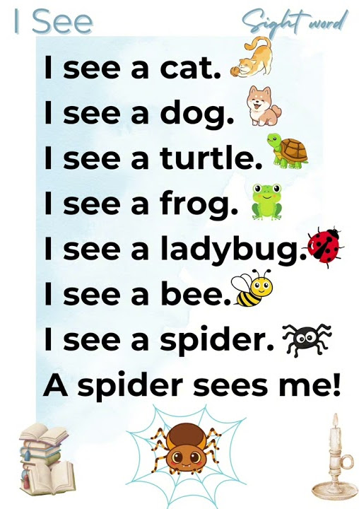1- I SEE ( Sight Word Poetry Pages) - YouTube