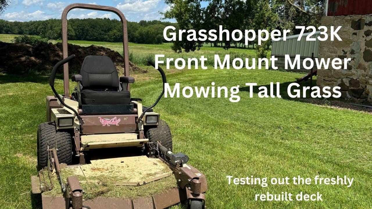 Grasshopper 723K Front Mount Mower Mowing Tall Grass - YouTube