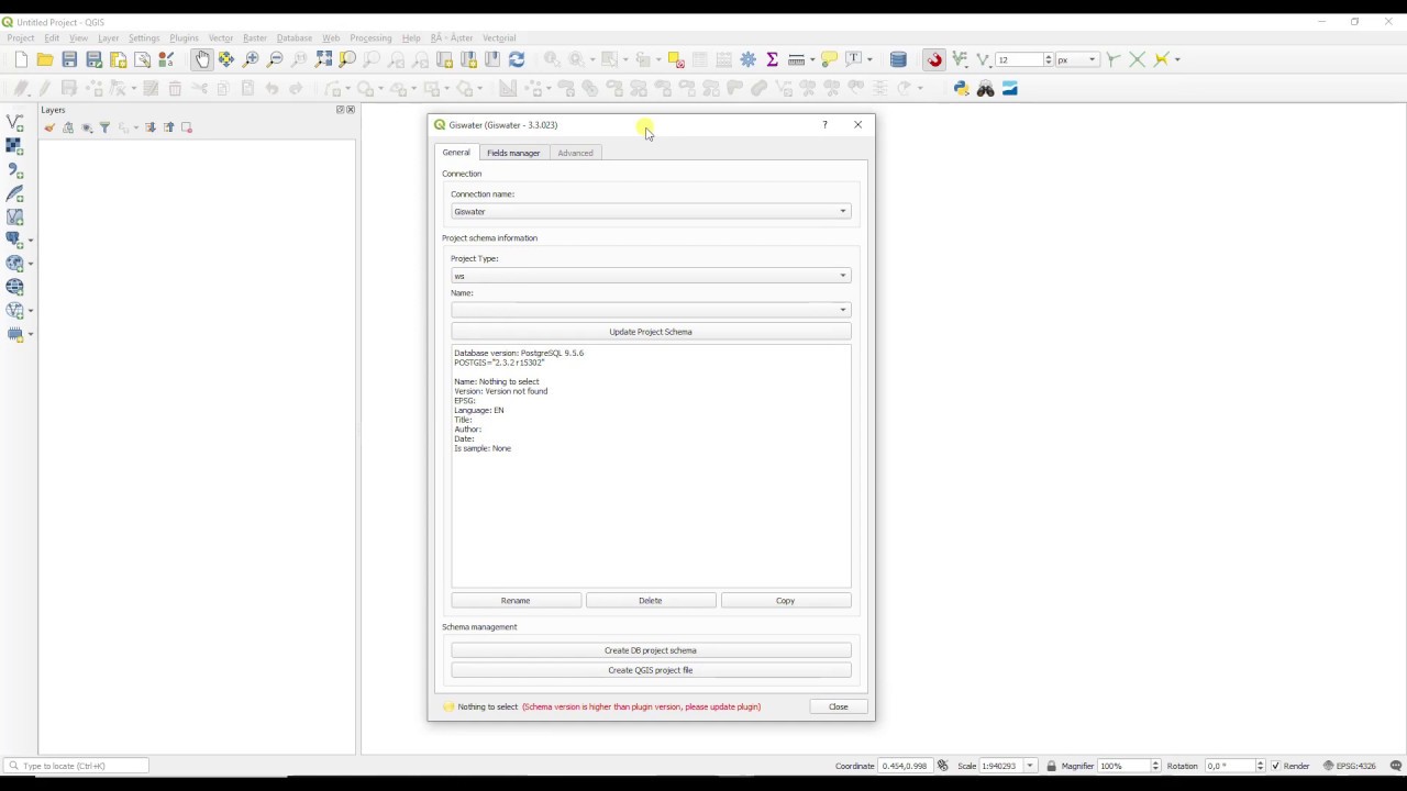 Giswater Quickstart: 3 - Create Schema - YouTube