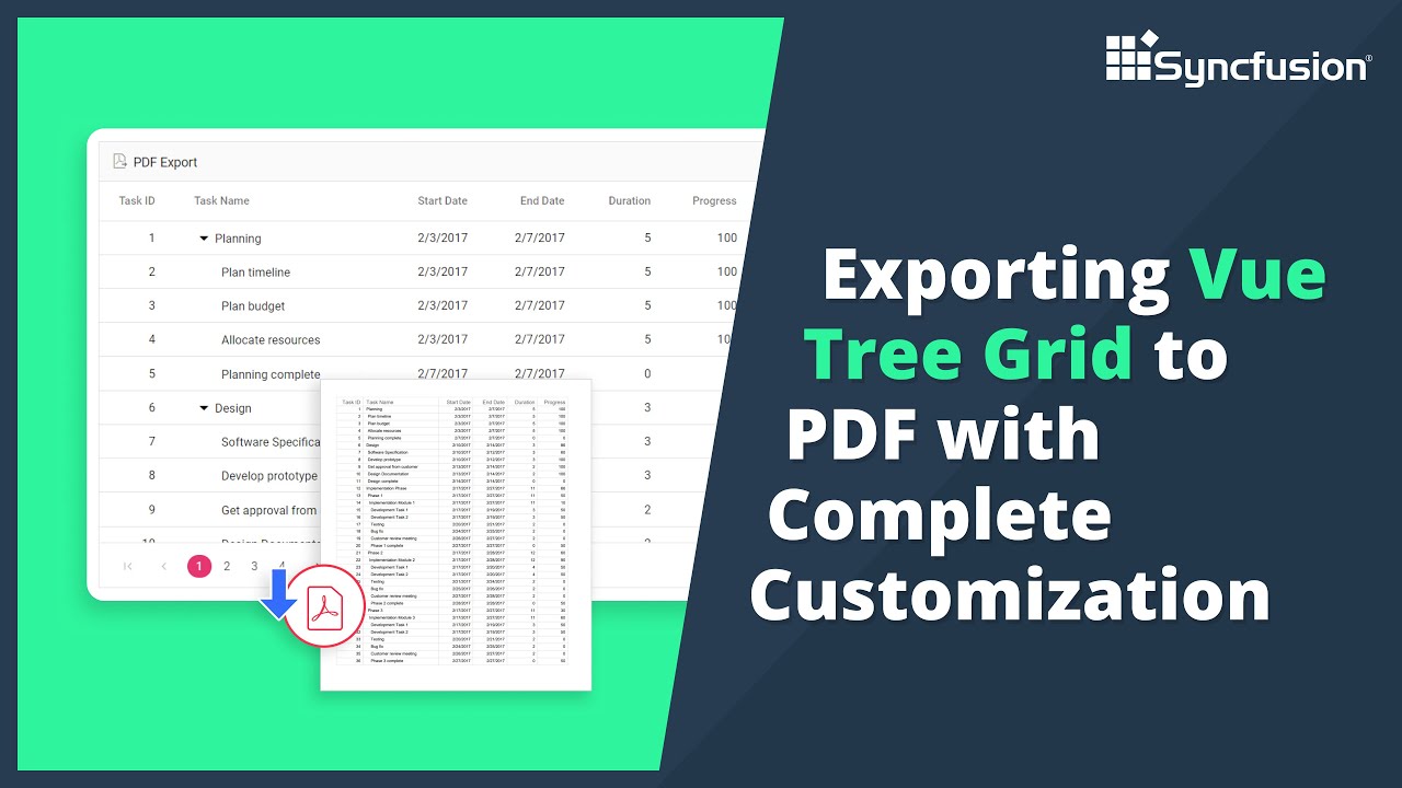 Exporting Vue Tree Grid To Pdf With Complete Customization Youtube