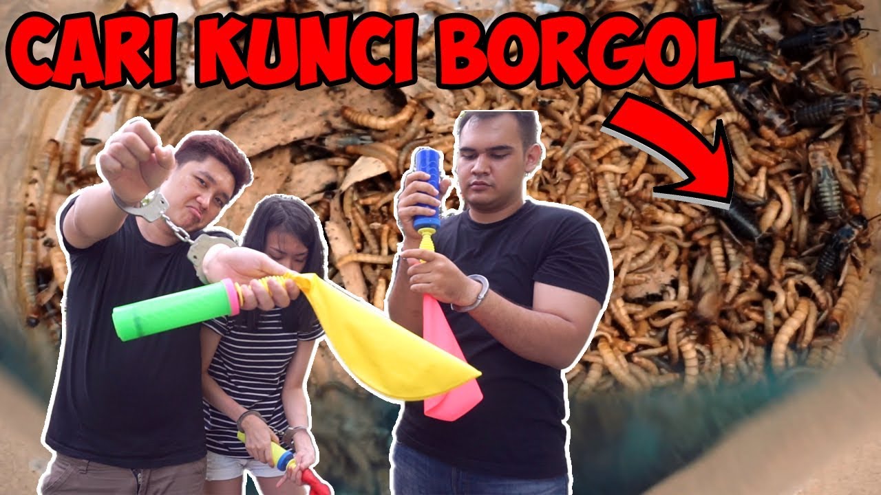 CHALLENGE CARI KUNCI BORGOL DITUMPUKAN ULAT DAN JANGKRIK | IH GELIIII ...