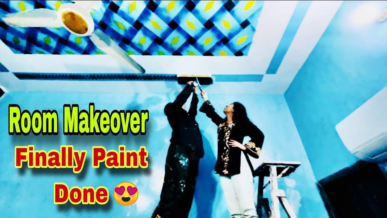Finally mene Room ka Paint Complete krliya 😍 | Husband and wife | Zobia ...