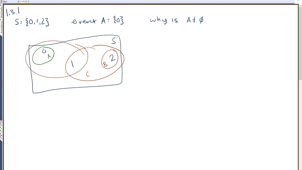 STAT 3000 Problem 1.3.1 A is not the empty set - YouTube