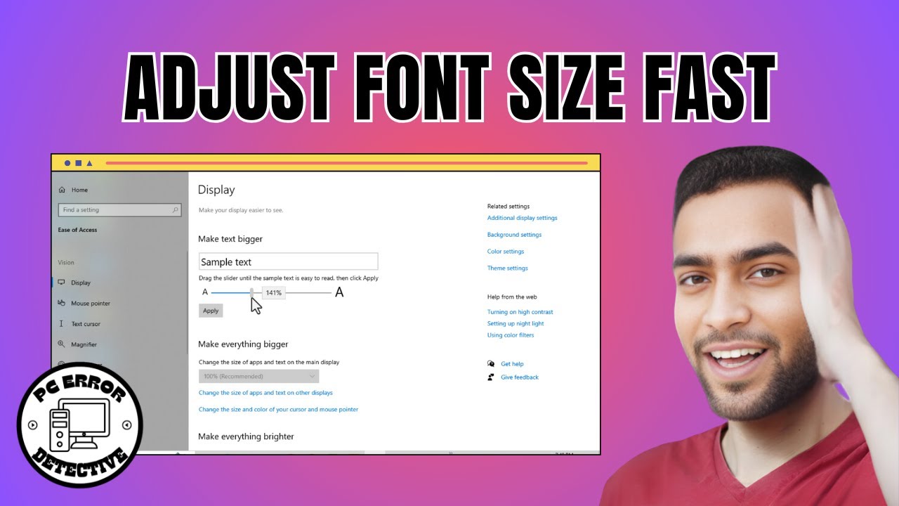 How To Adjust Font Size In Windows 10 - Full Tutorial - YouTube