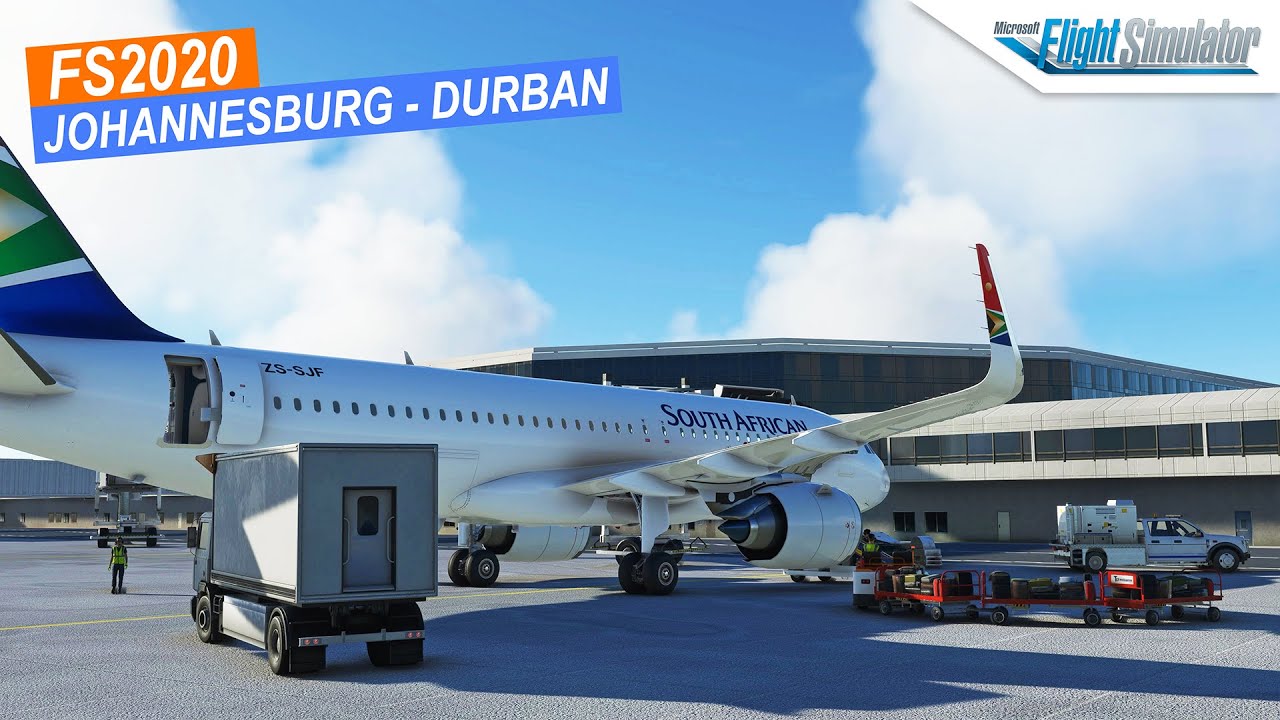 Full Flight Johannesburg to Durban - Airbus A320 South African Airways ...