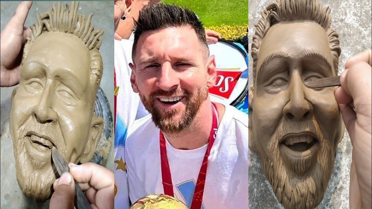 Lionel Messi Sculpture Handmade From Natural Clay Messi Idol Making lionel-messi-sculpture-handmade-from-natural-clay-messi-idol-making