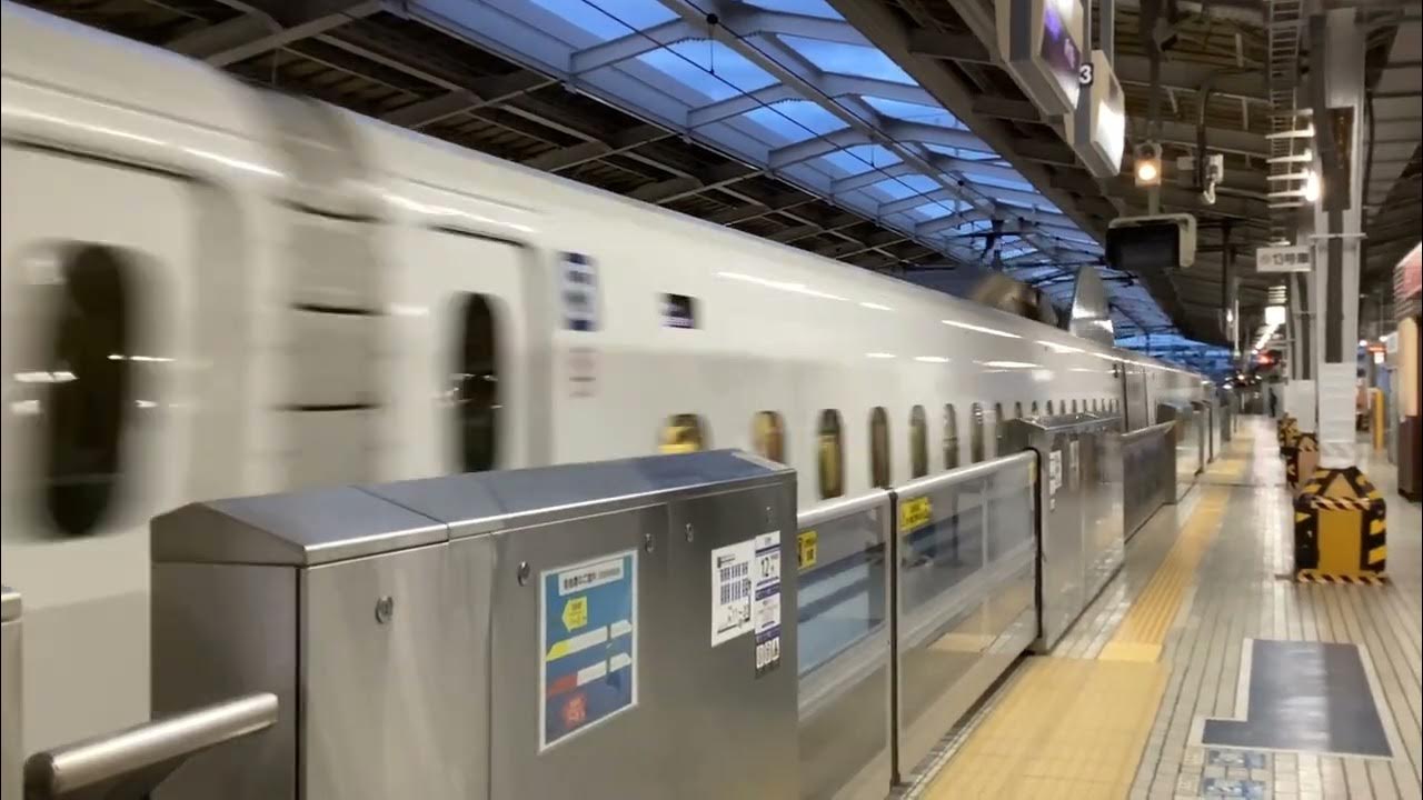 台風接近に伴い間引き運転状況下N700スモールAこだま447号新大阪止まりX35 - YouTube