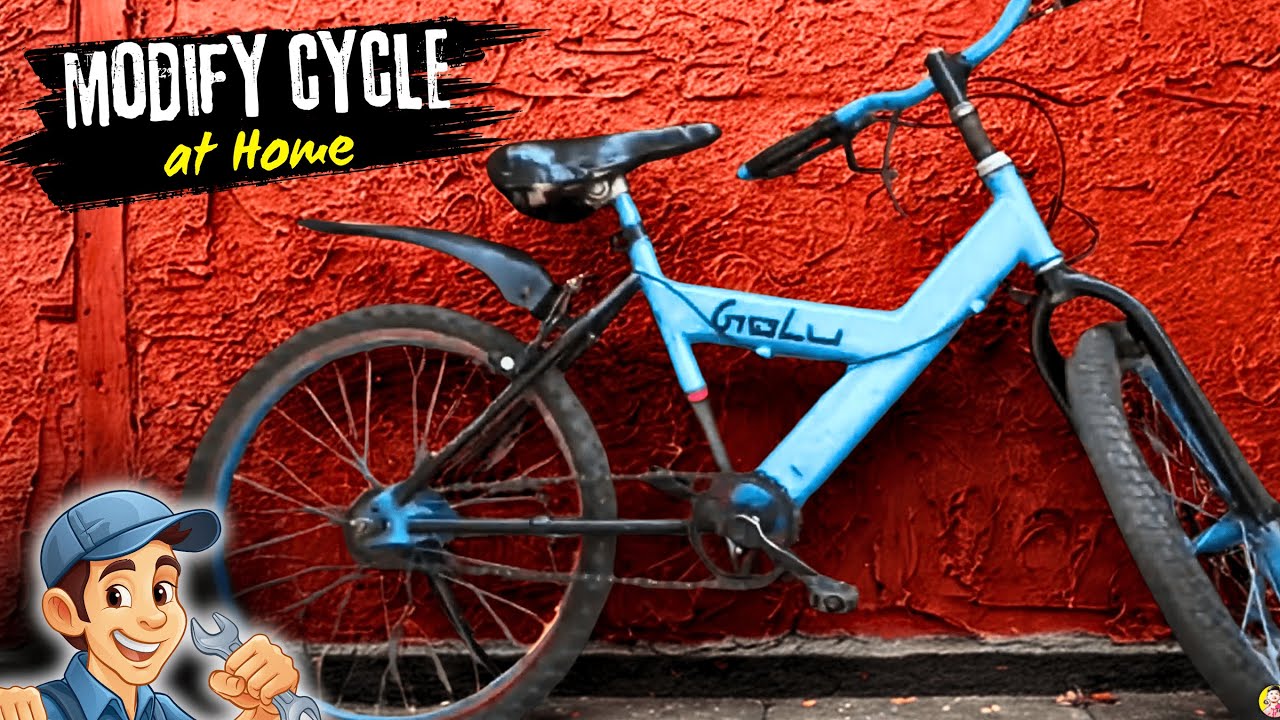 How to Modify cycle at home /sticker || with brake guards ||golu guru ...