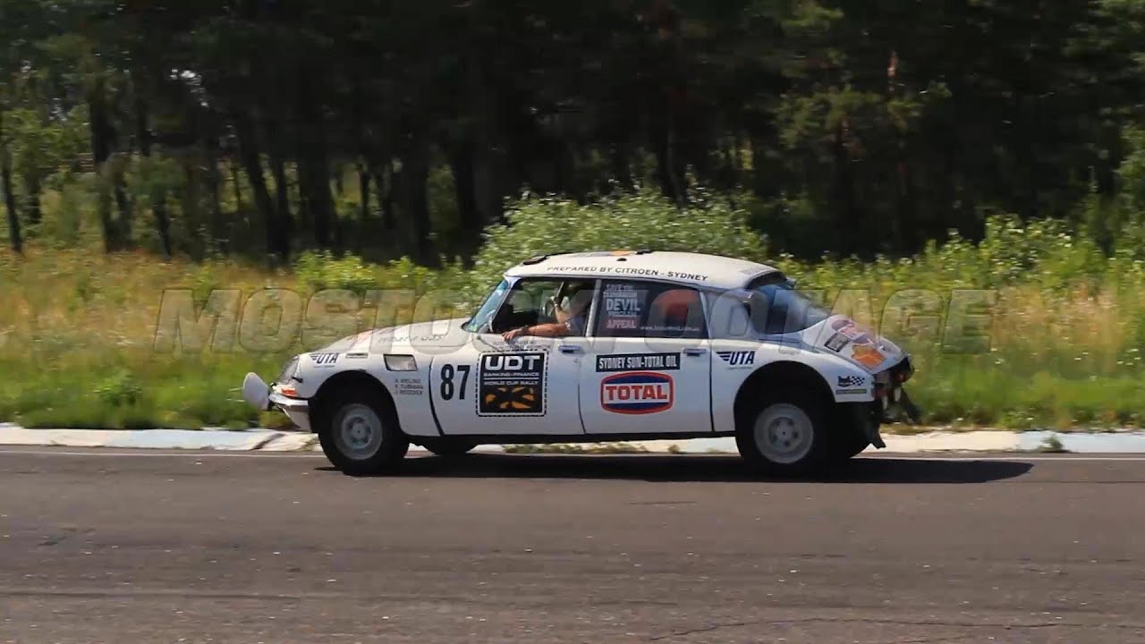 Citroen DS23 and Volvo 122S competing in retro cars racing ...