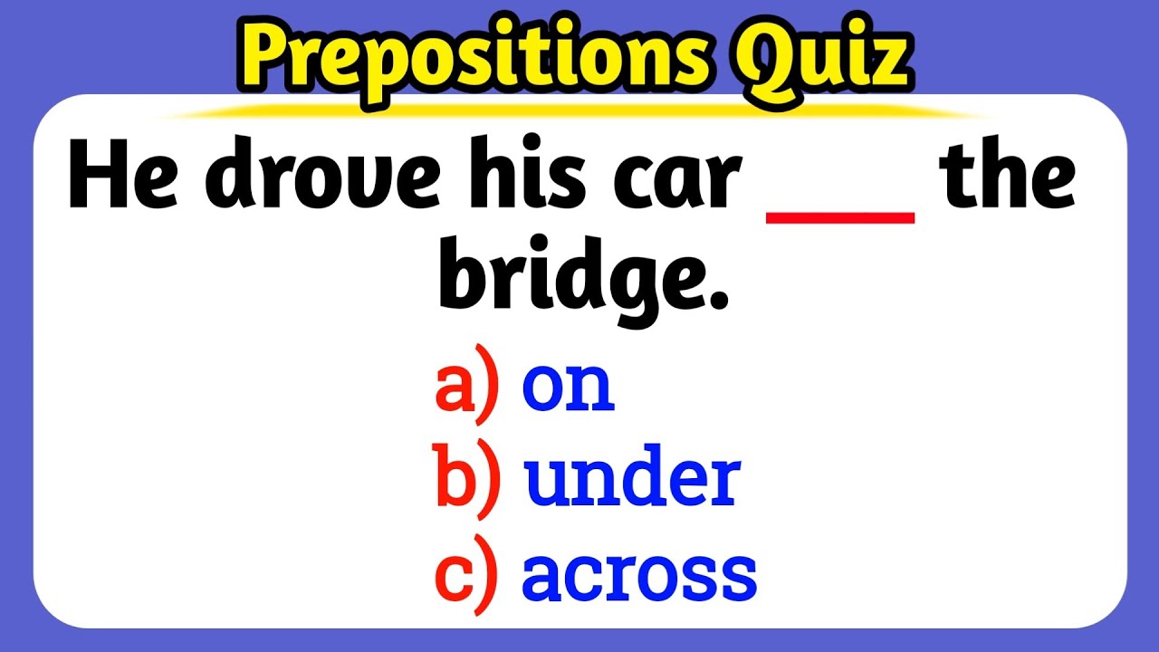 English Prepositions Quiz For Exam #preposition #challenge - YouTube