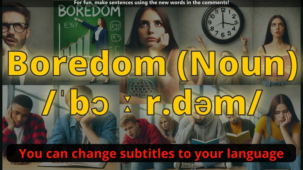 Boredom Meaning With 5 Examples Noun YouTube