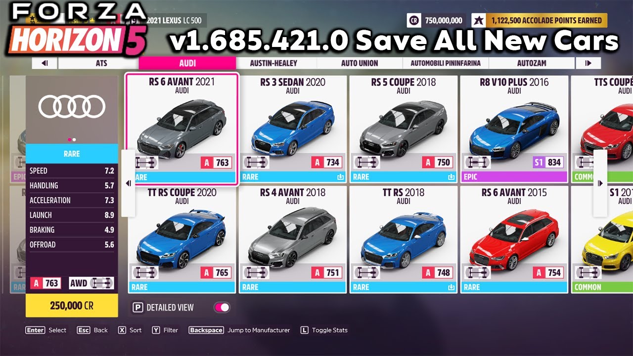 Forza Horizon 5 Save v1.685.421.0 All Cars - YouTube