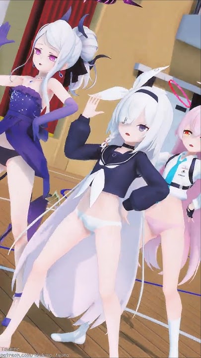 [Blue Archive] 검은색 흰색 분홍색 | Hina, Plana, Hoshino-chan [MMD] - YouTube