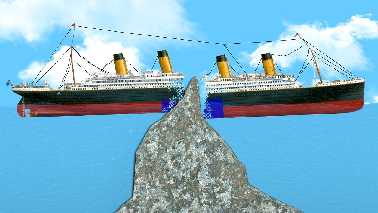 BREAKING THE TITANIC IN HALF WITH AN ICEBERG! - Floating Sandbox Gameplay - YouTube
