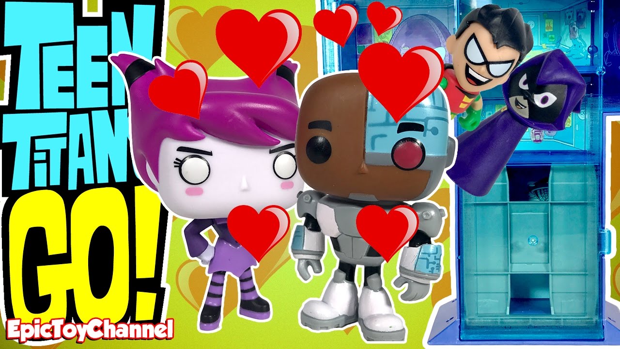 TEEN TITANS GO Parody CYBORG LOVES JINX with Funko Pop Figures a Teen ...