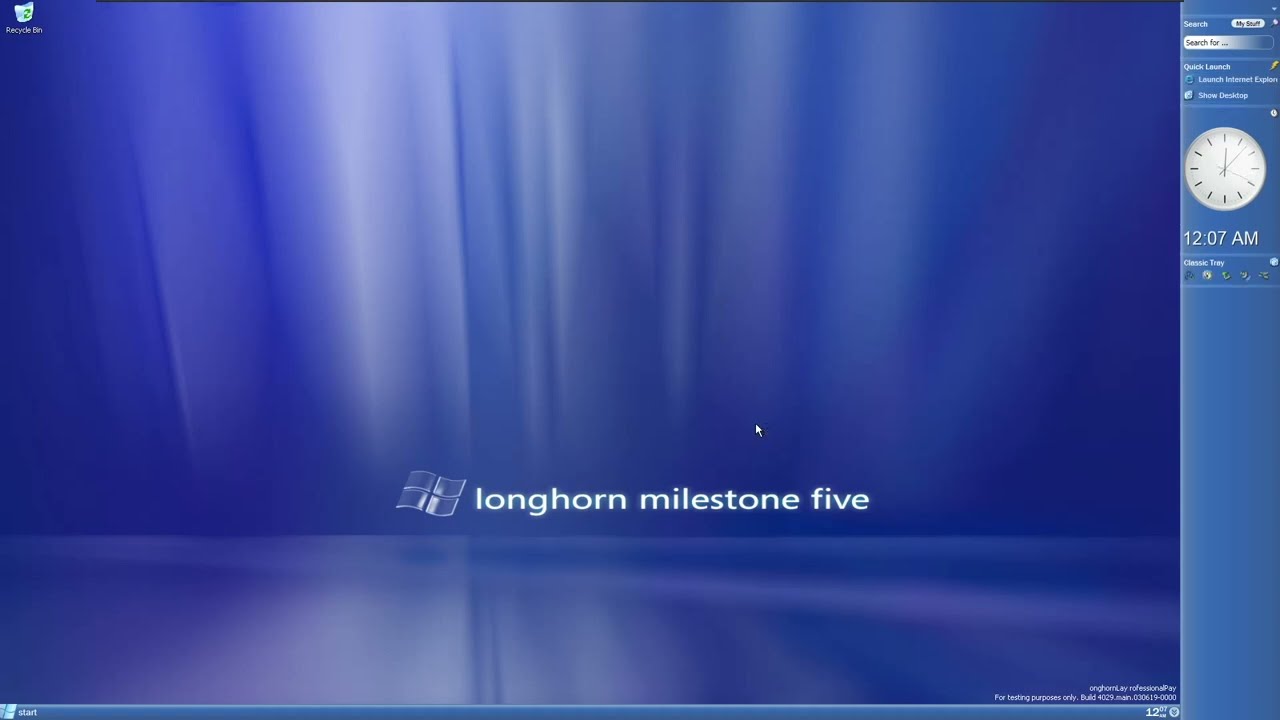 Windows Longhorn Build 4029 Startup and Shutdown - YouTube