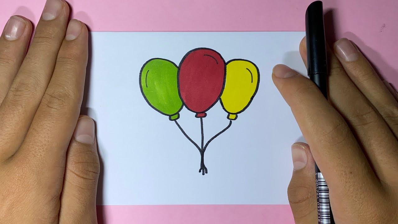 COMO DIBUJAR unos GLOBOS FÁCIL y paso a paso - YouTube