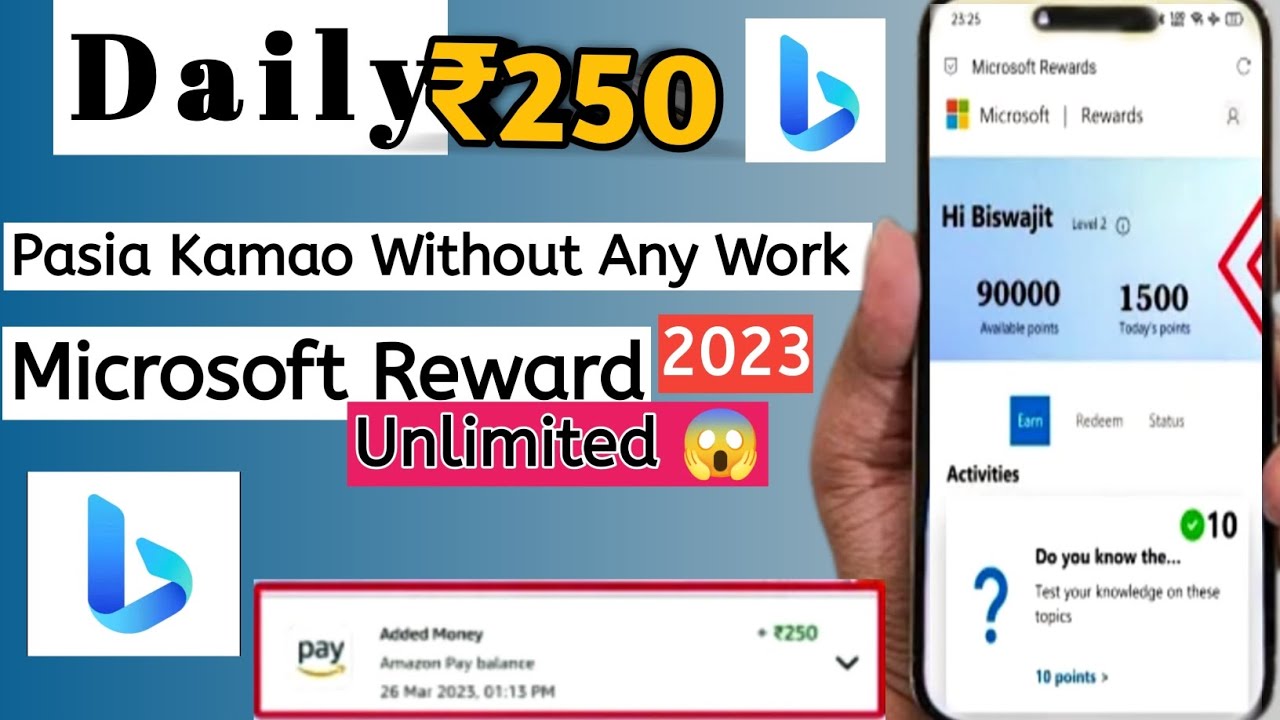 Microsoft Bing Reward Unlimited Earn Coine Trick 2023 || Fast Way to ...