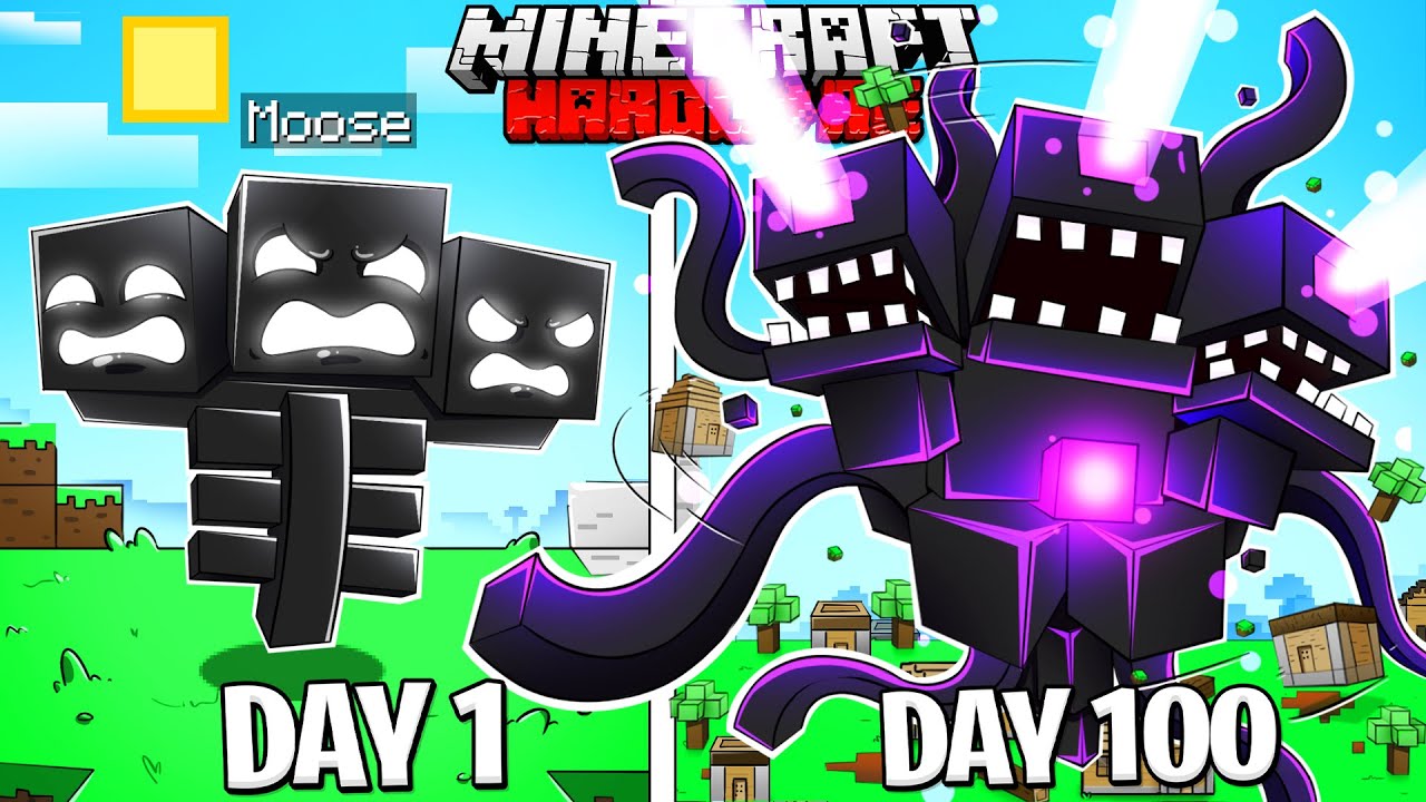 I Survived 100 Days as a WITHER GOD in HARDCORE Minecraft - YouTube
