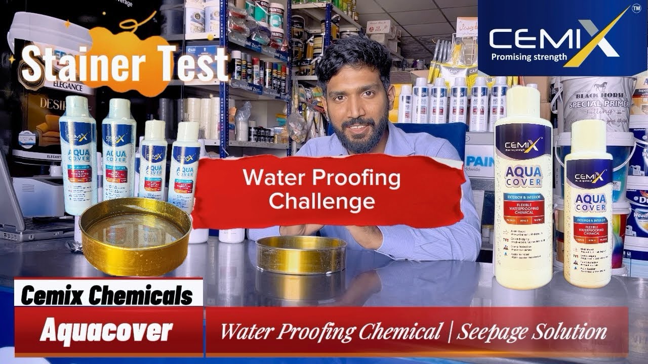 Complete video of Stainer Water Proofing Test of Aquacover. #cemix # ...